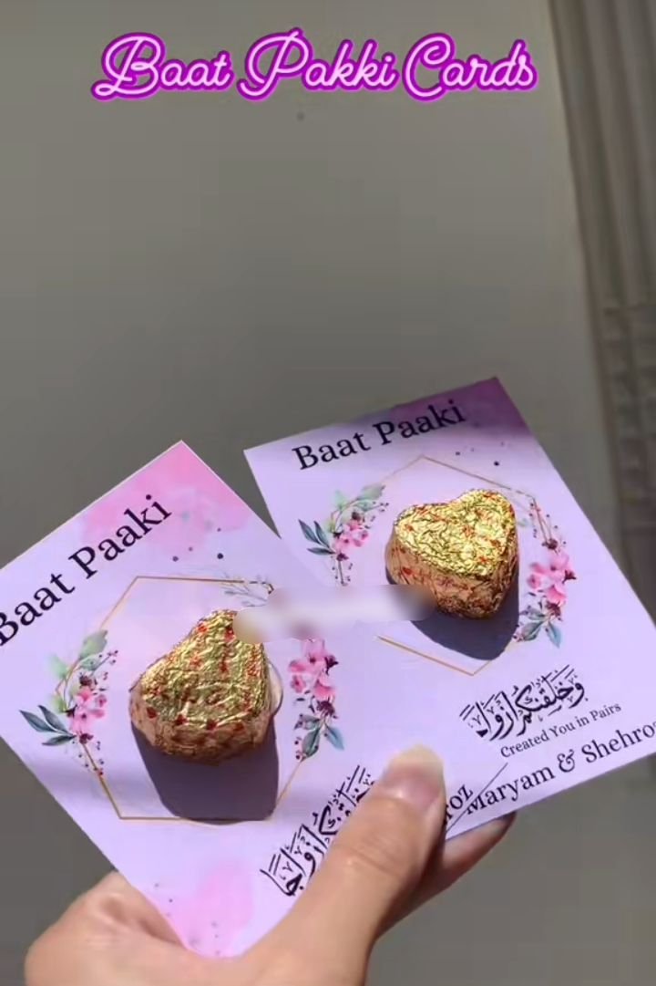 Customize Favours Cards For Baat Pakki / Nikkah / Mehndi / Maiyon All ...